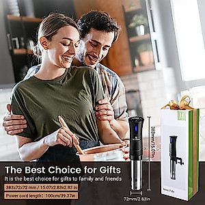 BLITZHOME Sous Vide Machine, 1100W Sous Vide Cooker with Accurate Temperature & Timer, Ultra Quiet Stainless Precision Immersion Circulator Device, Kitchen Gadgets with Recipes