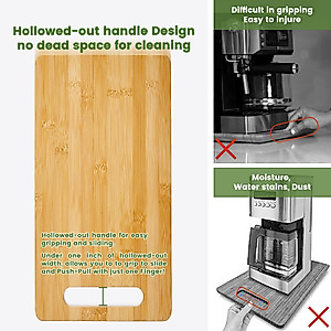 Appliances Slider Mat for Countertop & Under Cabinet,100% Bamboo Sliding Tray for Coffee Pot/Coffeemaker/Ice Maker/Air Fryer/Kitchen Aid Mixer etc,Simple Functional & 360° Easy Moving 7.5” X 14.5”in