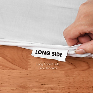 allecalm 100% Cotton Sheets set Full Size, Breathable, Soft 17 inch Deep Pocket, 4 Pcs Set, Fitted Sheet, Easy Fit, Hotel Luxury Bed Sheets for All Season for Dorm Room, Bed Room, White