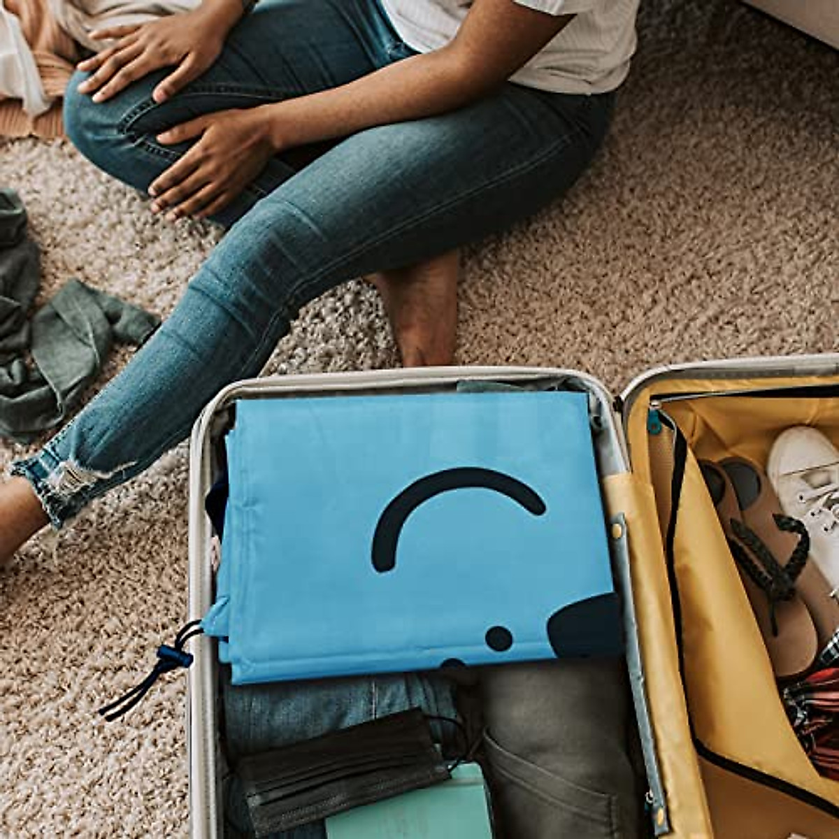 Laundry Bag with Cute Dog Face Pattern, Laundry Bags Extra Large Heavy Duty, Dog Canvas Laundry Bag with Strap, Dirty Laundry Travel Bag, Easy Fit a Laundry Hamper or Basket, Dog Lover Gifts…