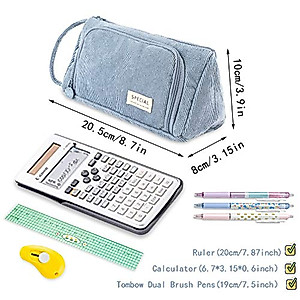 iSuperb Big Capacity Pencil Case Corduroy Large Pencil Pouch Portable Pen Bag Zipper Organizer Makeup Cosmetic Bags for Women Office