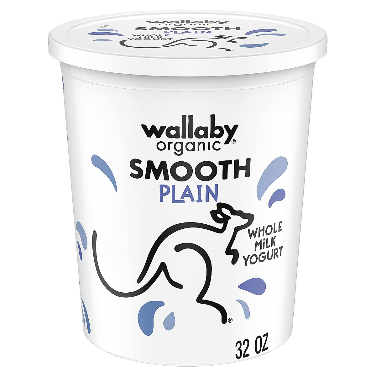 Wallaby Organic Aussie Smooth Whole Milk Regular Yogurt, Plain, USDA Organic, 32 oz.