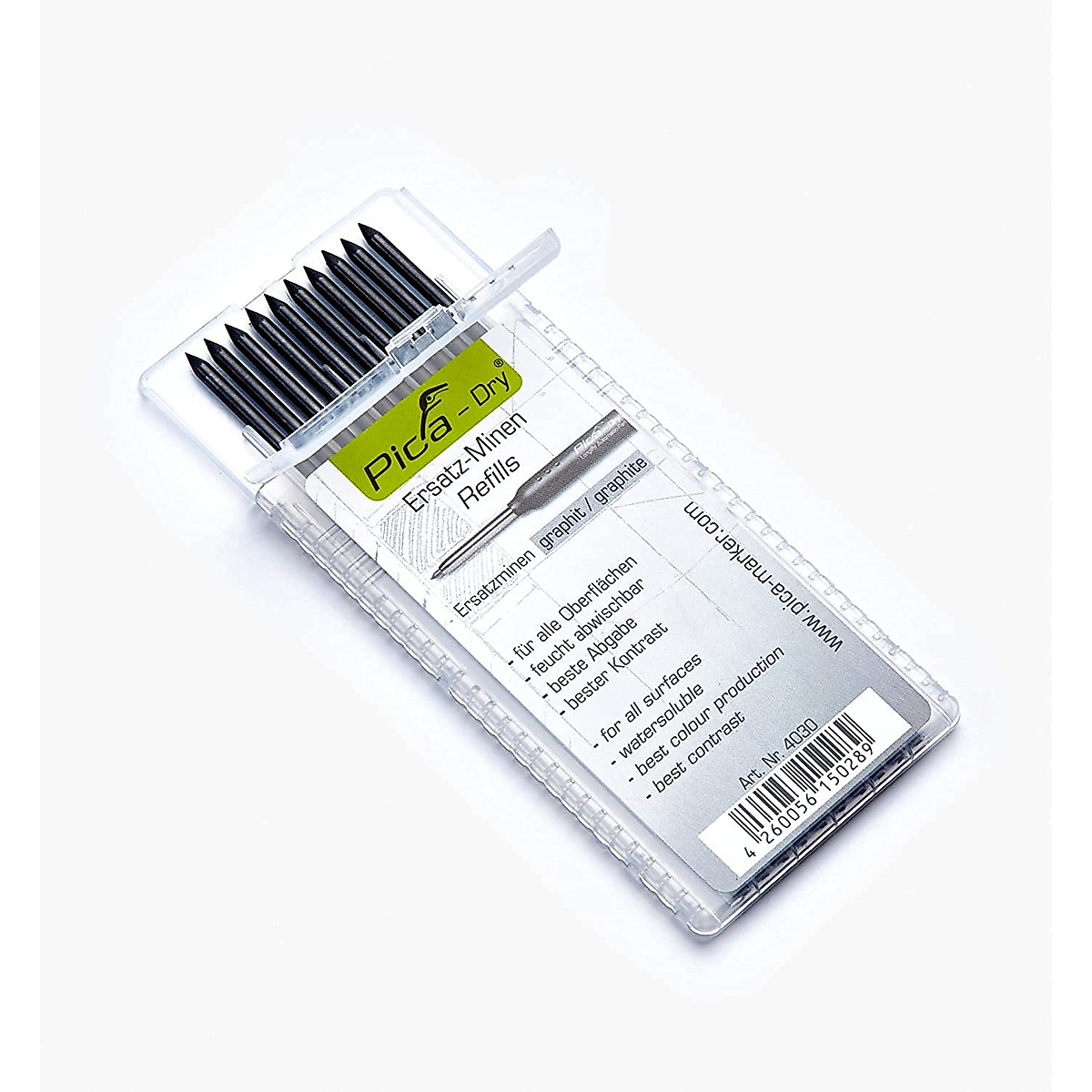 Pica-Dry Longlife Automatic Pencil With Pica-Dry 10 Pack Refill (Graphite 2B, Water Soluble) 30403