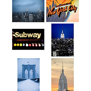Set of 12 Large New York Refrigerator Magnets Souvenir Set of 3" x 4.5" Fridge Magnets with Great Printing Quality. Made in USA