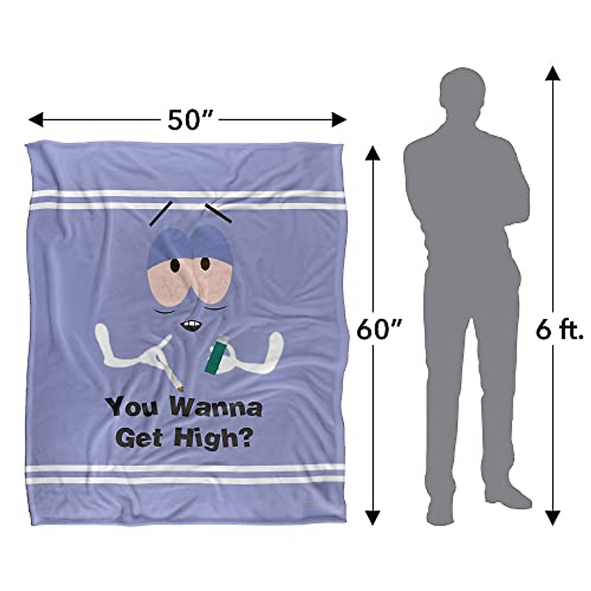 South Park Towelie Wanna Get High Officially Licensed Silky Touch Super Soft Throw Blanket 50" x 60"