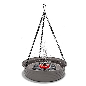 Solar Bird Bath Fountains, Bird Bath Bowl with Solar Fountain Pump, Solar Powered Water Fountain Combo Set with 4 Water Spray Types for Outdoor Garden Yard Patio Lawn (Hanging Style)