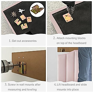 Befurtori Velvet Upholstered Queen Headboard, Tufted Headboard for Queen/Full, Modern Vertical Channel Design with Curved Tufted Solid Wood Head Board and Luxury Soft Padded, Pink