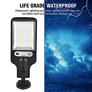 3 Modes IP65 Waterproof Durable Outdoor Solar Powered Street Lights Dusk to Dawning with Motion Sensor LED Floods Light for Yards, Farms,Parking Lot, Drive-Way (A)