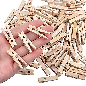 Wooden Craft Pegs, 100 Pieces of Natural Wooden Clothespins Photo Paper Peg Pin Craft Clips for Home School Arts Crafts Decoration - 3.5cm / 1.38 inch