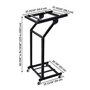 AW Rack Mount DJ Mixer Stand Studio Equipment Adjustable Stage Cart w/Wheel Music Party Show 16U