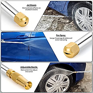 Gresonic Hydro Jet High Pressure Power Washer Wand for Garden, Portable Watering Sprayer with Universal Hose End and Hydrojet Water Power Nozzle for Gutter Patio Car Window House