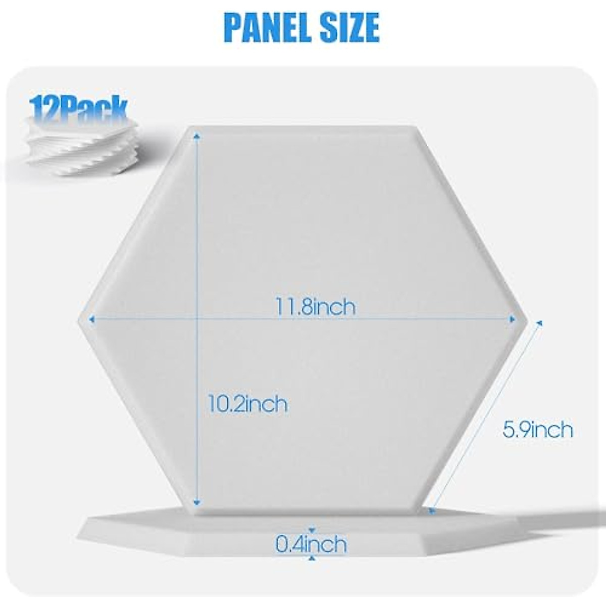 12 pack Sound Proof Foam Panels, 12"X 12"X 0.4",Acoustic Panels Self-Adhesive,Soundproof Wall Panels High Density,Acoustic Panels Sound Absorbing for Wall Decoration and Acoustic Treatment-white-12p
