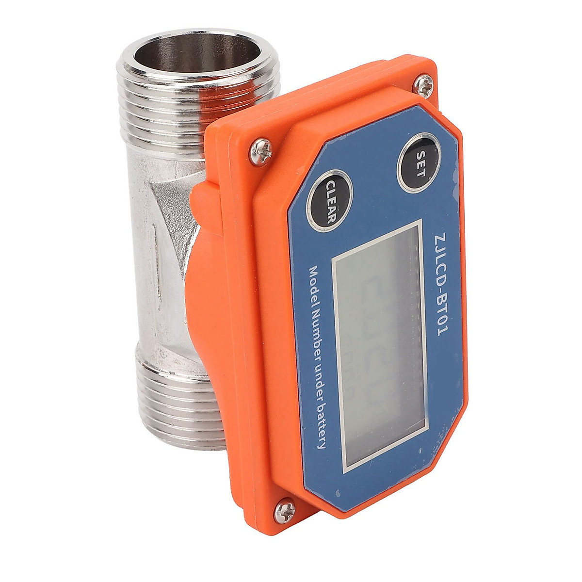 Water Flowmeter, High Accuracy ±2% Digital Meter Alkali Digital Display Water Sensor for Farmland Irrigation Fish Pond Swimming Pool, for Water