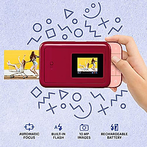 KODAK Smile Instant Print Digital Camera (Red) Soft Case Kit