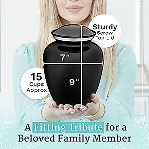 GetUrns - Embrace Fisherman Urns for Human Ashes, Cremation Urns for Adult Ashes Men & Women, Cremation Urn for Home, Vault, or Niche, 200 cu. in, Custom Single Engraving, Black