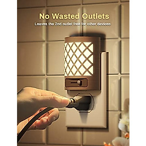 DORESshop Night Light, Night Lights Plug Into Wall [2 Pack], Plug in Night Light, Nightlight, Dusk to Dawn Sensor, Adjustable Brightness Night Lights for Bathroom, Hallway, Stairway, Soft White 3000K