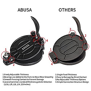 ABUSA Thickness Adjustable Tortilla Press 8 Inch Tortilla Maker Black - Roti, Dough Press, Dosa, Tawa, Tamale, Pizza, Pie, Patty