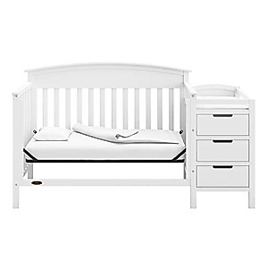 Graco Benton 5-in-1 Convertible Crib and Changer (White) – Crib and Changing -Table Combo, Includes Water-Resistant Changing Pad, 3 Drawers, Converts to Toddler Bed, Daybed and Full-Size Bed
