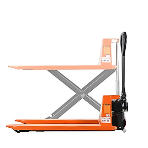 Tory Carrier High Lift Pallet Jack Scissor Hand Truck 45 ''Lx21 ''W Fork Size 2200lbs Capacity Manual Lift Trucks 31.5" Lifting Height for Open Bottom Pallets