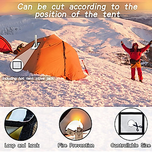 HOPUBUY Wood Stove Hot Tent Stove, Portable Camping Wood Burning Stove for Outdoor Cooking, Small Wood Stove with 7 Stainless Chimney Pipes and Tent Stove Jack