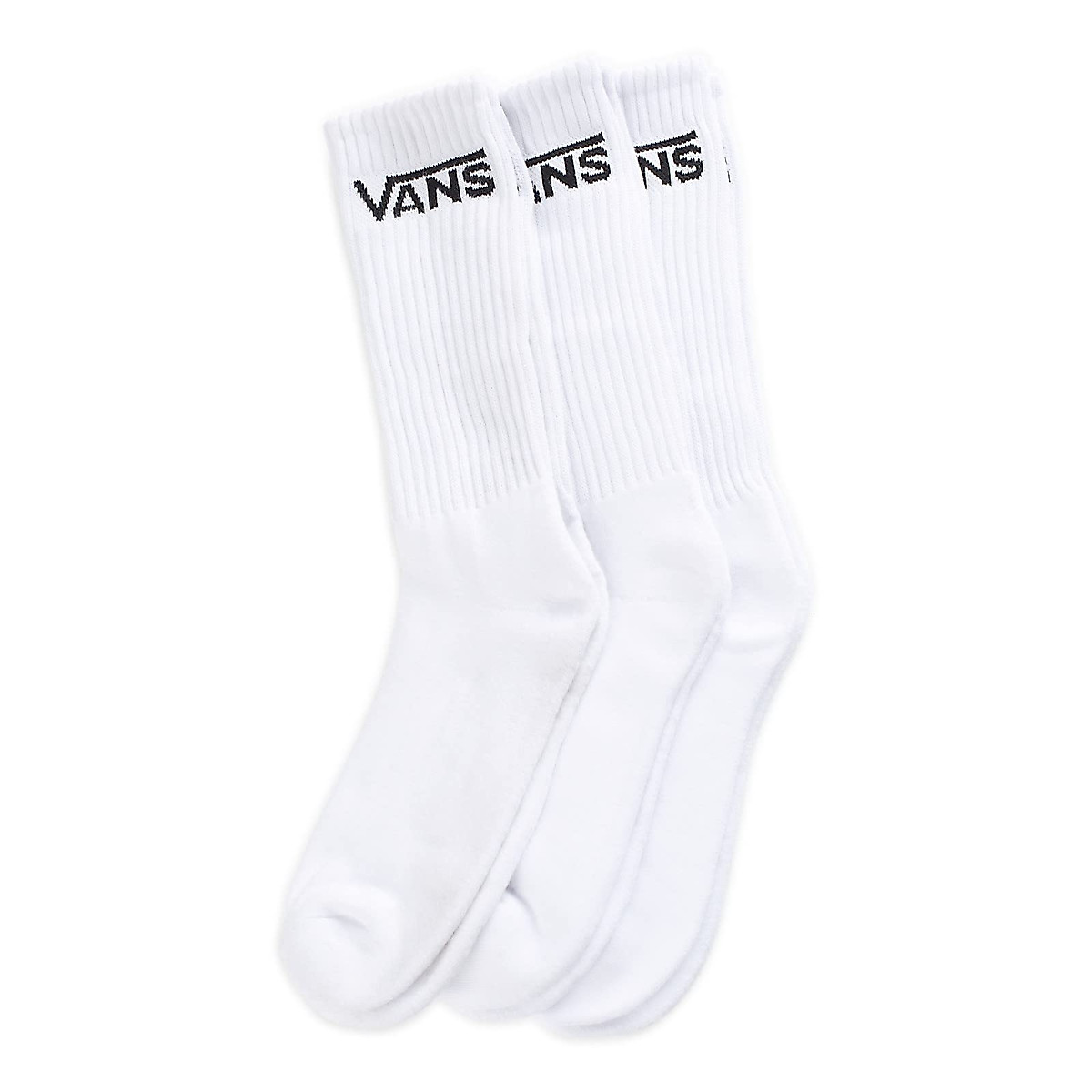 Vans Men's Classic Crew Socks (3 Pairs), White, Size 6-9.5