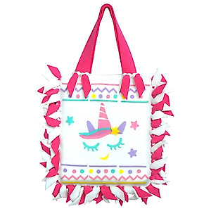 C.S. Kids Easy-to-Knot Unicorn Themed 3 in 1 DIY Kit | Fun DIY Arts and Craft Gifts Make Your Own for Kids | Educational Guides to Create Knotted Tote Bag, Pillow and Banner