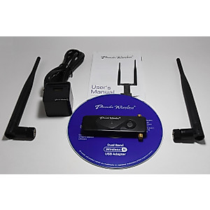 Panda Wireless PAU09 N600 Dual Band (2.4GHz and 5GHz) Wireless N USB Adapter W/Dual 5dBi Antennas - Windows 7/8/8.1/10/11, Mint, Ubuntu, openSUSE, Fedora, Centos, Kali Linux and Raspbian
