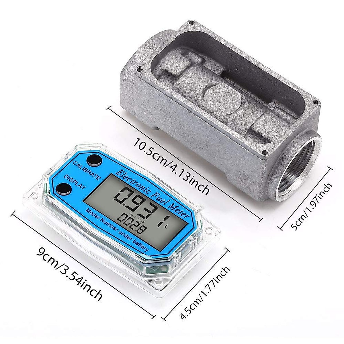 Digital Turbine Flow Meter,1″ Digital LCD Display with NPT Counter Gas Oil Fuel Flowmeter,Pump Flow Meter,Diesel Fuel Flow Meter for Measure Diesel, Kerosene, Gasoline