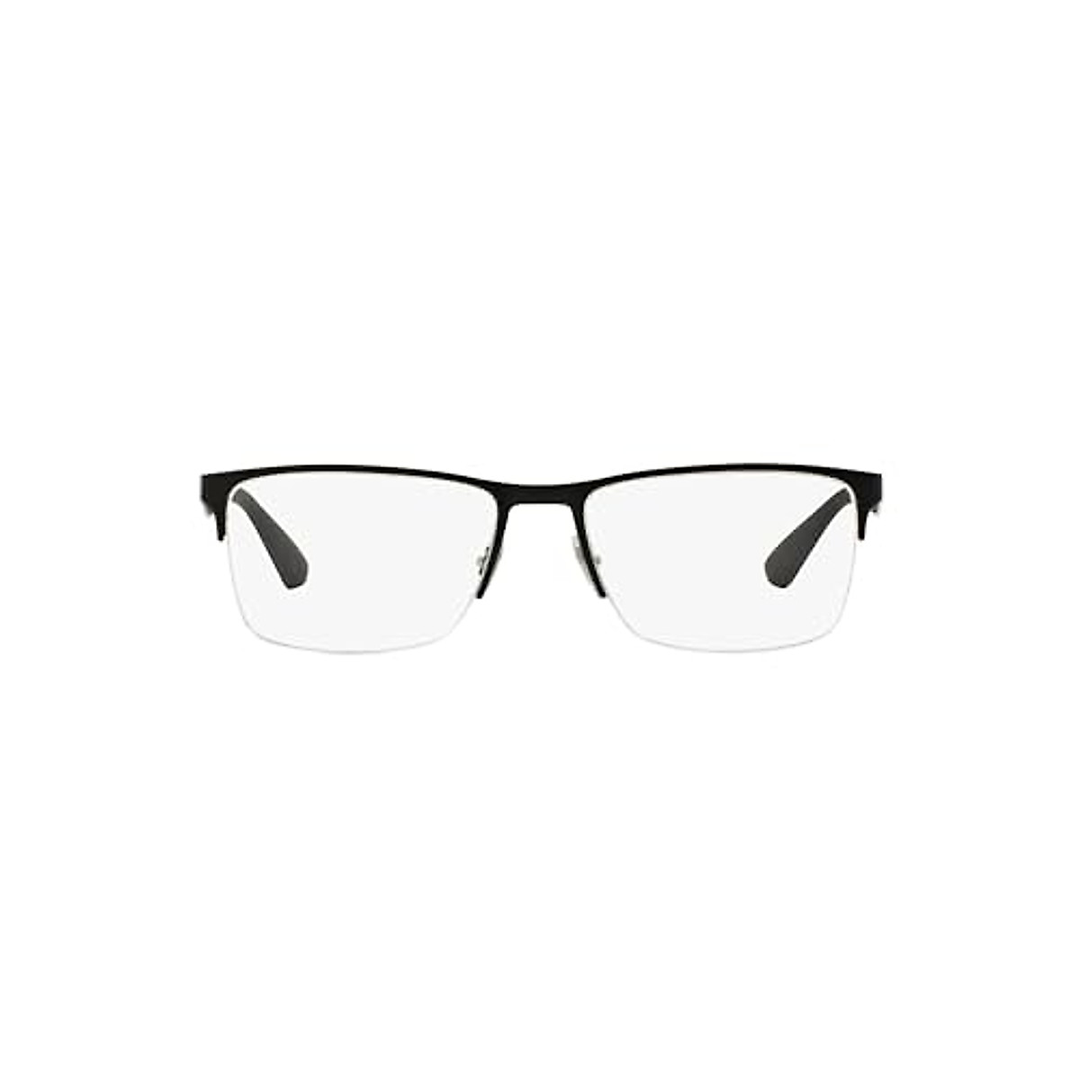 Ray-Ban RX6335 Rectangular Prescription Eyeglass Frames, Matte Black/Demo Lens, 56 mm
