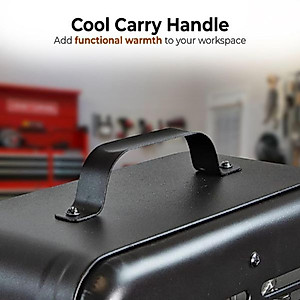 Comfort Zone Electric Portable Utility Space Heater with Adjustable Thermostat, Overheat Protection, & Tip-Over Switch, 1500W, CZ799BK