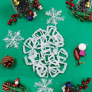 CXLHO 50 Pieces Christmas Holiday Light Hanger Hooks, 1.62" Fascia Boards Clips White, Plastic Holiday Light Clips for C7, C9, Mini String Lights Outdoor Roof Roofline Deck Eave Christmas Decoration