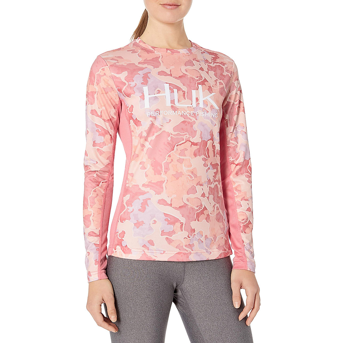 Huk Women's Icon X Camo Long Sleeve Performance Fishing Shirt, Lanier, Small