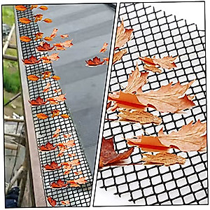 DOITOOL 1 Set Anti-Falling Net Roof Gutter Guard Mesh Fence Net Cover Mesh Strainer Downspout Filter Plastic Fencing Sink Nets Plastic Gutter Guard Plastic Gutter Guard Net Mesh Black Leaf