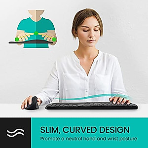 Perixx PERIBOARD-813B Bluetooth Ergonomic Keyboard - Laptop Scissor Keys - Curved Ergo-Lite Design - Detachable Soft Wrist Rest - USB-C Rechargeable - Black - US English (11976)