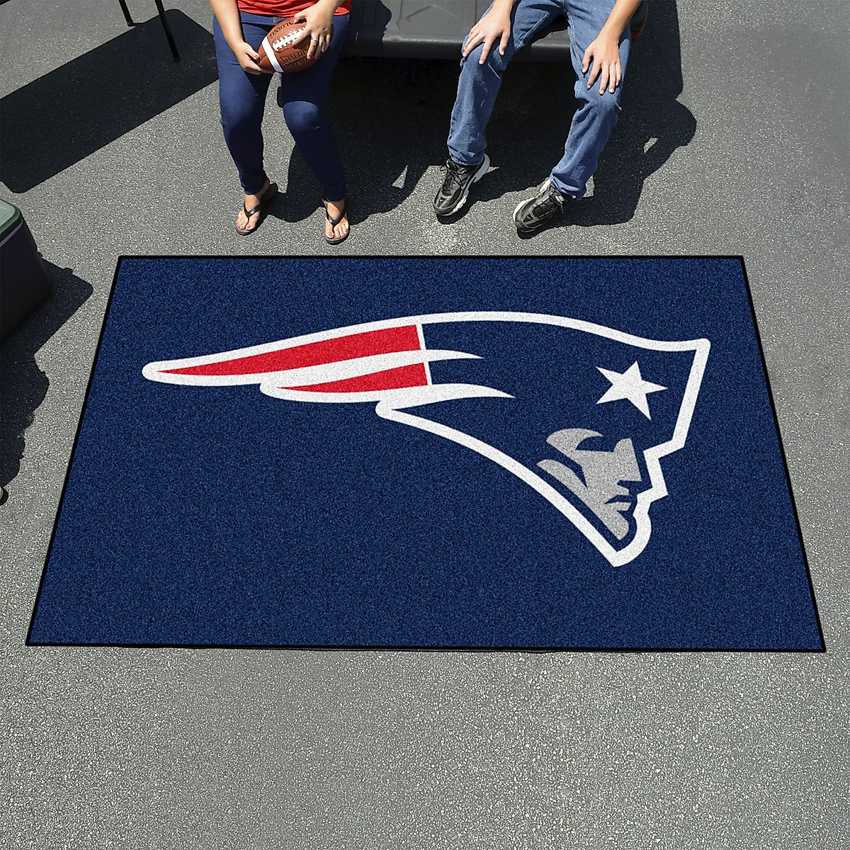FANMATS 28782 New England Patriots Ulti-Mat Rug - 5ft. x 8ft. | Sports Fan Area Rug, Home Decor Rug and Tailgating Mat - Patriots Primary Logo