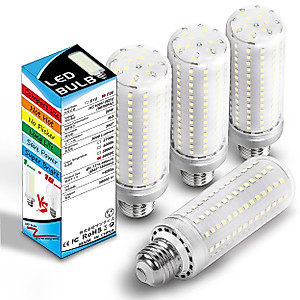 Big 1.77x 5.9 inch E26 LED Corn Light Bulb 200W Equivalent 3000 lm 6000K Cool Daylight Bright,20W E27 Medium Base Non-dimmable Candelabra Ceiling Fan Corn Lighting for Home Garage Warehouse,4Pack