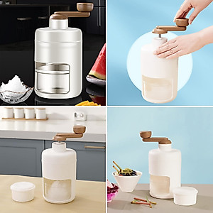 BVCED Shaved Ice Maker Snow Cone Machine Manual Slushie Machine with Sharp Blades Portable Ice Crusher and Shaved Ice Machine with Ice Cube Mold Ice Shaver Machine for Snow Cones, Frozen Cocktails