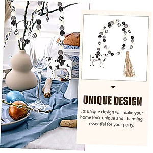 Artibetter 4pcs String Rope Wooden Beads Home Tassels Decor Rustic Garland Hanging Farmhouse Beads Delicate Wooden Beads Wooden Beads Garlands Decor for Home Country Style Spring Beads