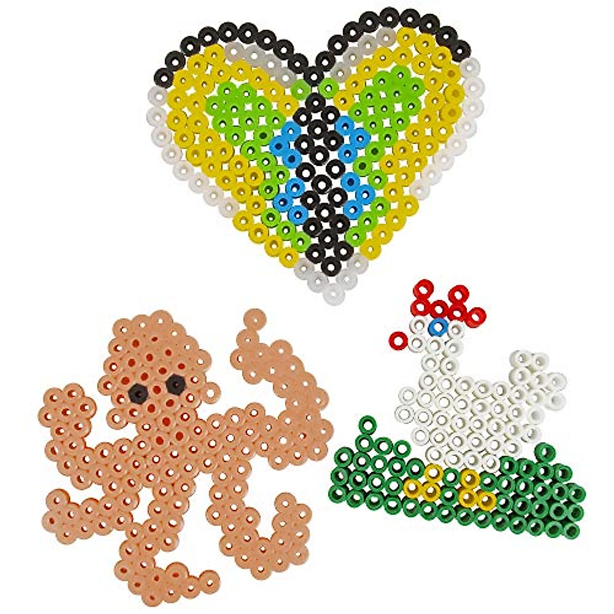 2,000 Piece XL Giant Biggie Fuse Bead Kit- Immediate Shipping, 3 XL Pegboards, 13 Colors, 6 Unique Templates,Melt Ironing Paper and Case- Works with Perler, Pixel Art Craft Project, Kids Holiday Party