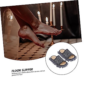 Lurrose 1 Pair Slippers Floor Cleaner Mop Cleaning Slippers Microfiber Floor Mop Cleaning Mops Dusting Slippers Mops for Floor Cleaning Slippers for Home Cleaning Floor Slippers Chenille