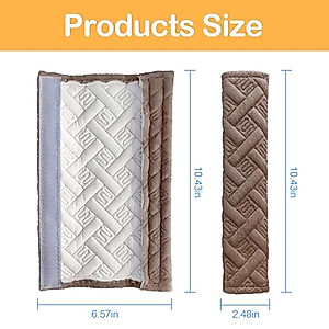 Osilly Car Seat Belt Pads, 2 Pack Soft Furry Seatbelt Shoulder Strap Covers for A More Comfortable Driving, Car Interior Accessories, Universal Harness Pad for All Cars & Backpack Straps (Khaki)