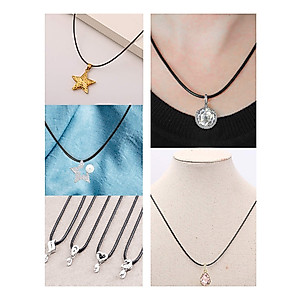 24PCS Black Cord Necklace, 20 in Waxed Necklace Cords for Pendants, Black String Necklace with Clasp for DIY Jewelry Making…