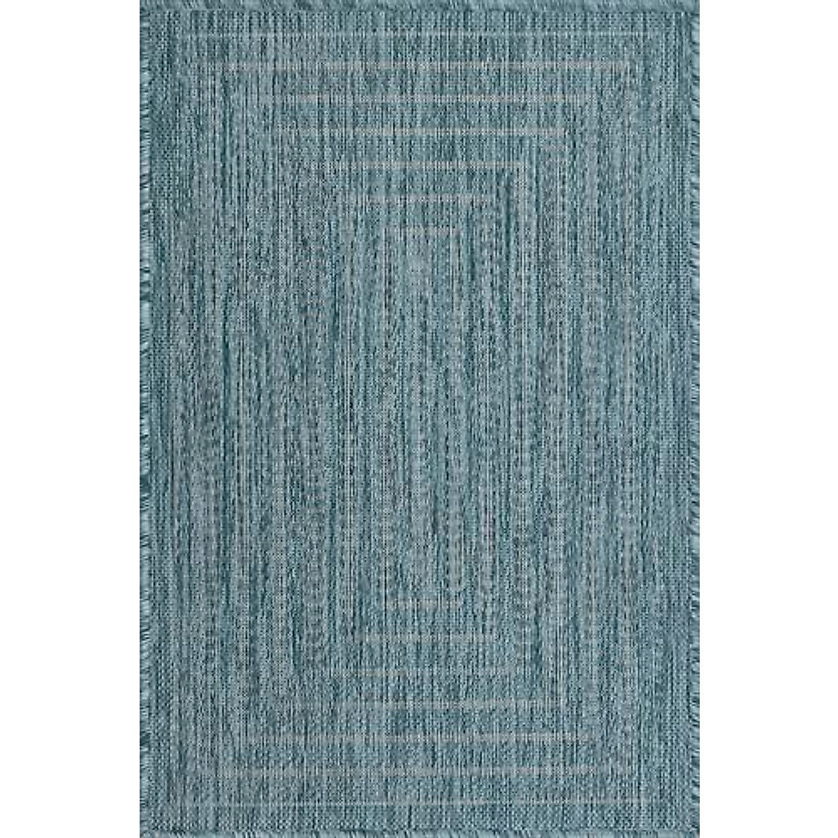 Adiva Rugs Outdoor Indoor Area Rug, Weather Resistant, Easy to Clean, Stain Resistant Floor Mat for Dining Room, Backyard, Deck, Patio (Aqua Weiss, 2' x 3')
