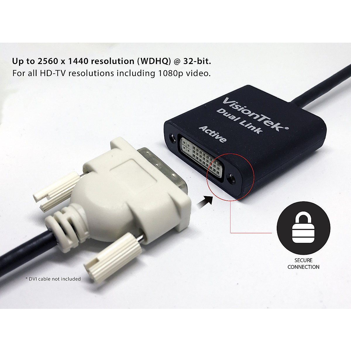 VisionTek Mini DisplayPort to Dual Link DVI-D Active Adapter (M/F) - 900640