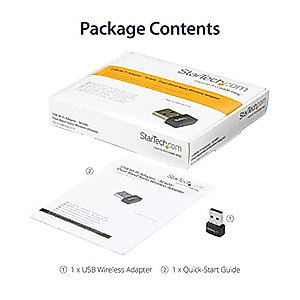 StarTech.com Wireless USB WiFi Adapter – Dual Band AC600 Wireless Dongle - 2.4GHz / 5GHz - 802.11ac Wi-Fi Laptop Adapter (USB433ACD1X1)