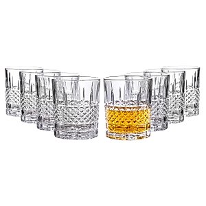 Castlecombe Lowball Whiskey Glasses, 8 Pc. Set, 10.6 ounce Short Drinking Glassware for Liquor, Bourbon, Rye, or Beer, Elegant Drinkware for Men or Women, Dishwasher Safe