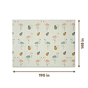 Childlike Behavior Baby Floor Play Mat for Babies and Toddlers - 77x58-Inch Waterproof Crawling Thick Play Mat - Reversible Foam Mat for Indoor or Outdoor - Foldable Padded Baby Floor Mats - Flamingo