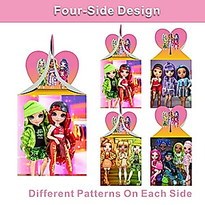 12pcs Rainbow High Dolls Party Gift Boxes Goodie Boxes for Cartoon Theme Birthday Party Supplies, Decorations Boxes Candy Boxes