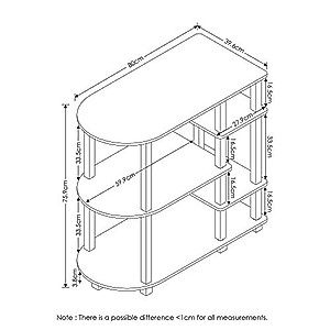 Furinno Turn-S-Tube Round Corner Storage Shelf, Espresso