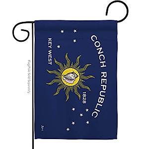 Americana Home & Garden Conch Republic Garden Flag Regional Nation International World Country Particular Area House Decoration Banner Small Yard Gift Double-Sided, Made in USA